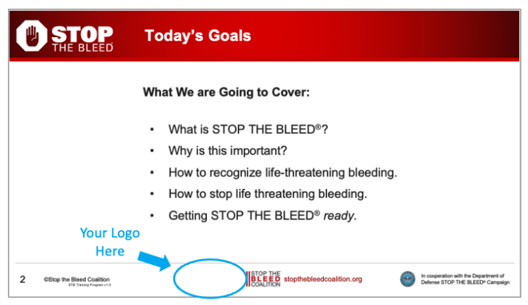 Custom STOP THE BLEED® Course – Add Logo – Stop the Bleed Coalition Store